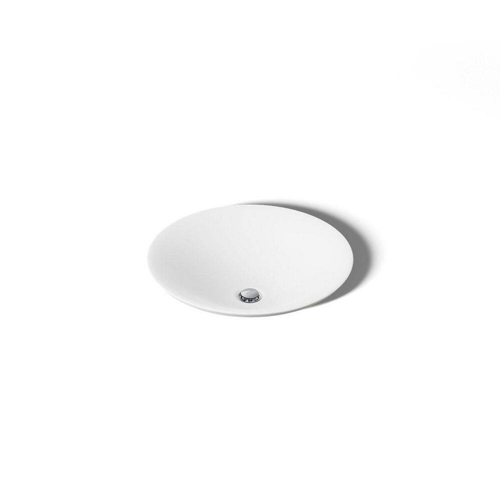 KOHLER Carillon Round Vitreous China Bathroom Sink in White K-7806-0 ...