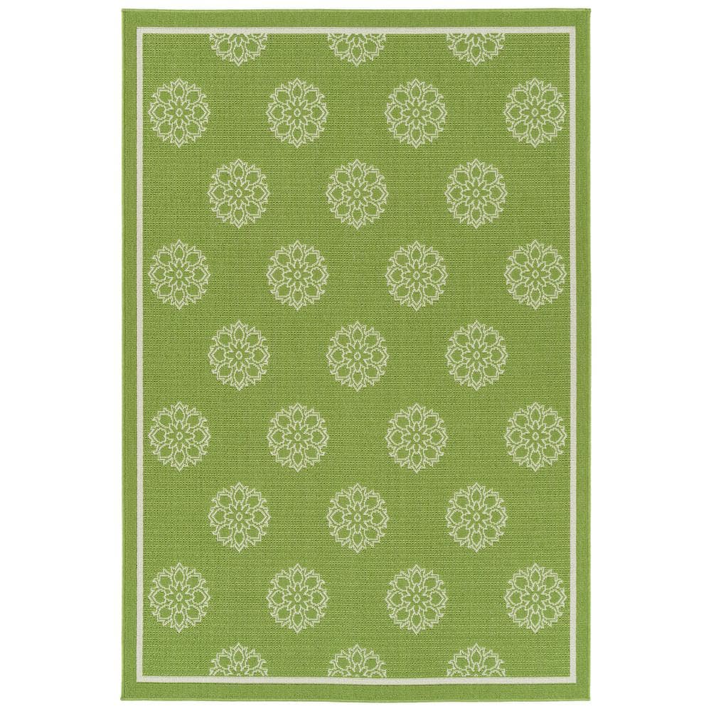 Kaleen Amalie Lime Green 1 ft. 9 in. x 3 ft. Indoor/Outdoor Area Rug ...