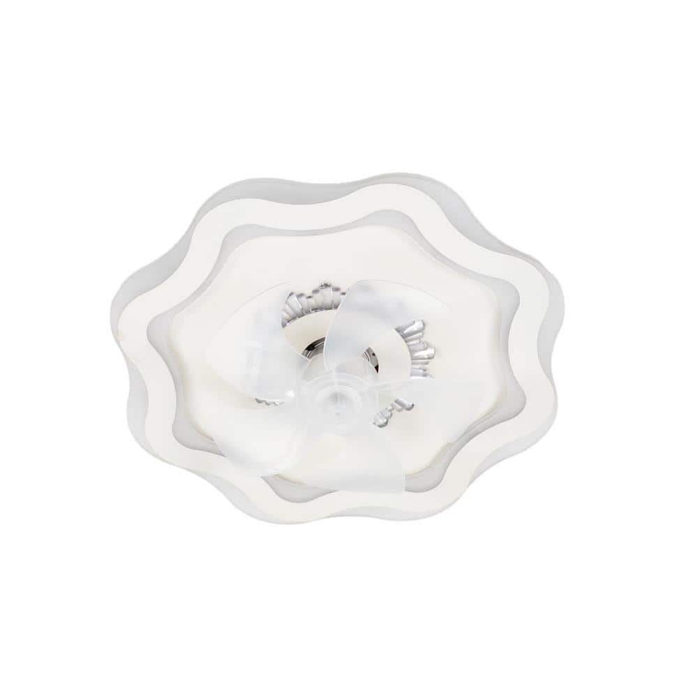 OUKANING 19 in. Modern Integrated LED Indoor Flower Shape Ceiling Fan ...