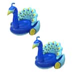 Swimline Giant Inflatable Peacock Swimming Pool Float with Backrest (2 ...