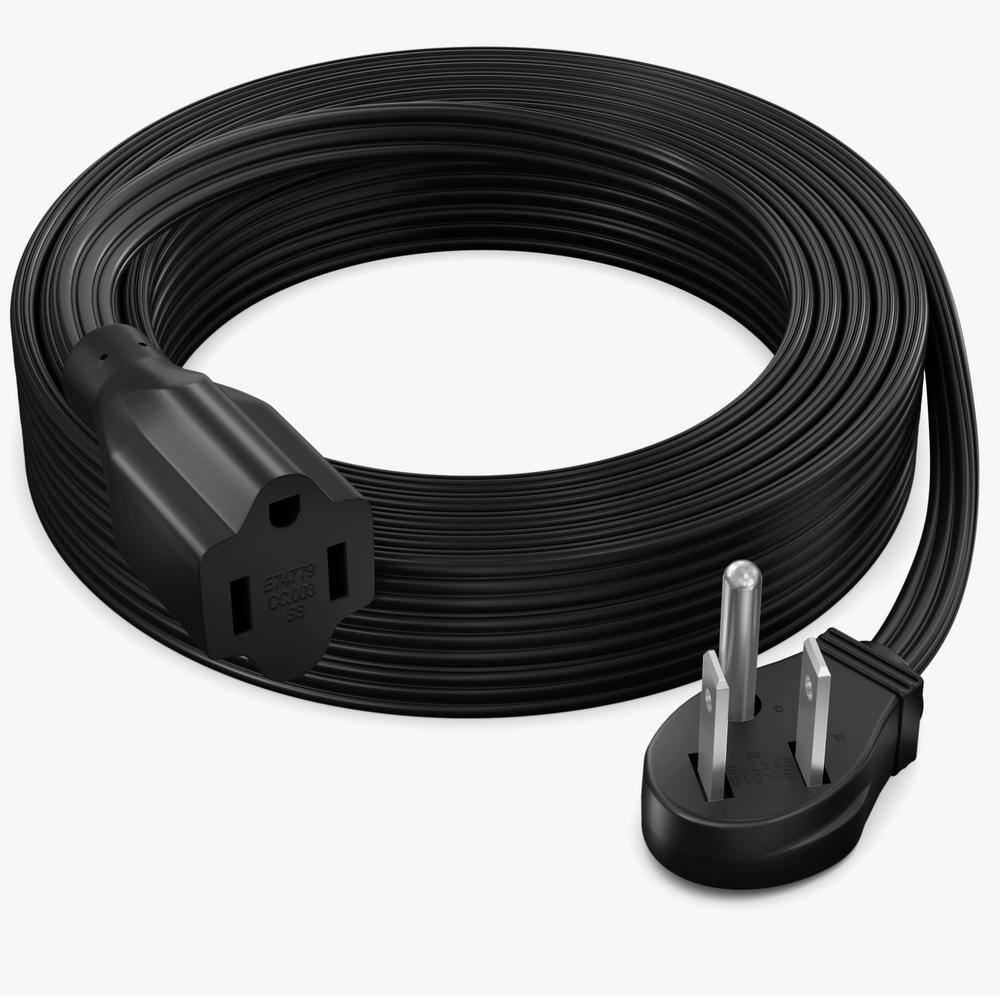 MAXIMM 20 ft. 16/3 Light Duty Indoor Extension Cord Angled Flat Plug ...