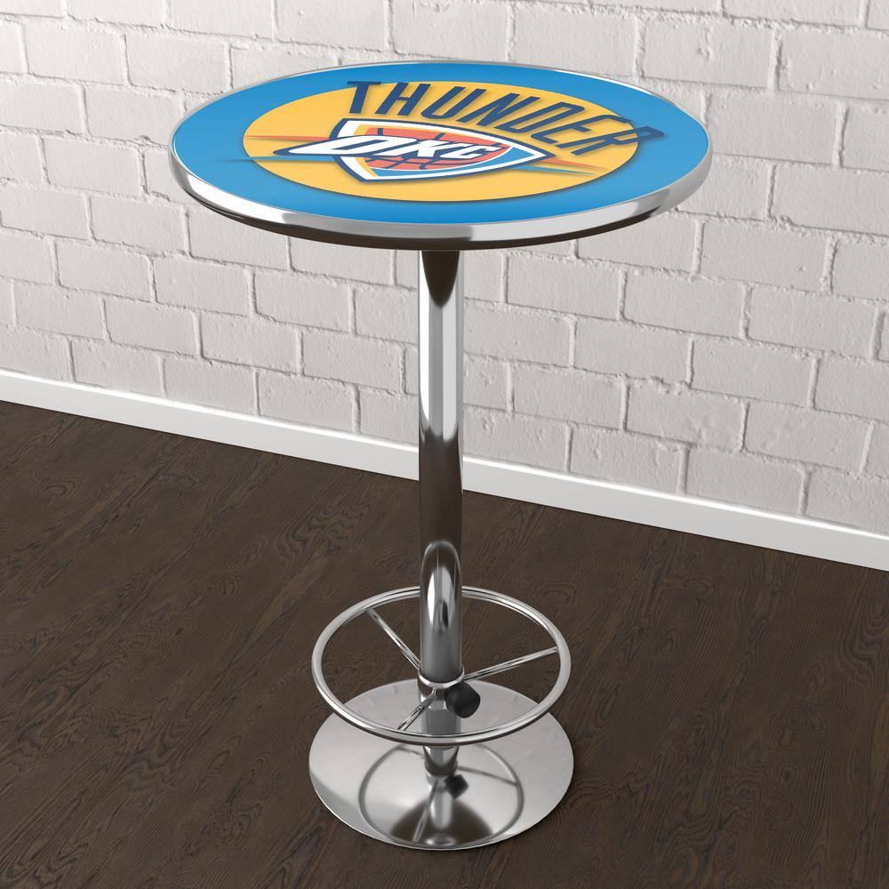 NBA Oklahoma City Thunder 3-Piece Round Acrylic Top Chrome Bar Table ...