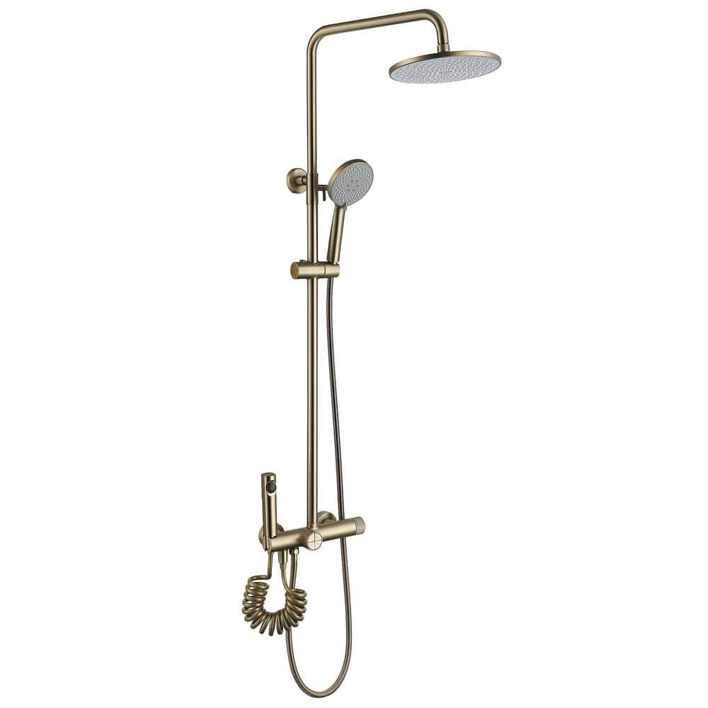 AIMADI Single Handle 3-Spray Wall Mount Shower Faucet 1.6 GPM with ...
