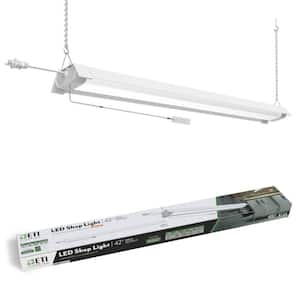 ETI LIGHTING 36 in. Plug-In 22 Watt White Workshop LED Shop Light with ...