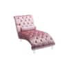 HOMEFUN Pink Modern Tufted Velvet Chaise Lounge for Living Room with 1 ...
