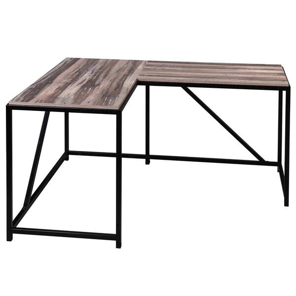 STICKON 58.3 in. Wood L-Shaped Walnut Computer Desk LC-952659 - The ...