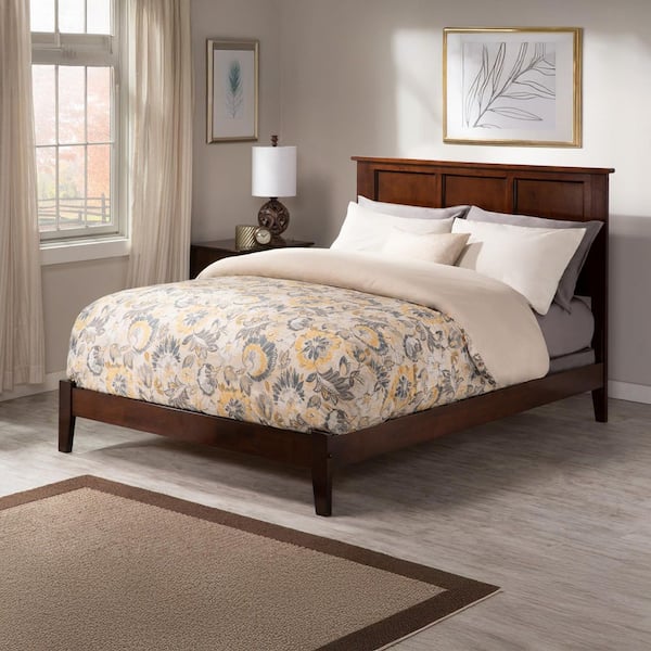 AFI Madison Walnut Brown Solid Wood Frame King Panel Bed AR8651034 ...
