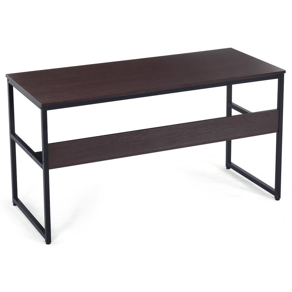 Reviews for Costway 55 in. Rectangle Coffee Wood Computer Desk with ...