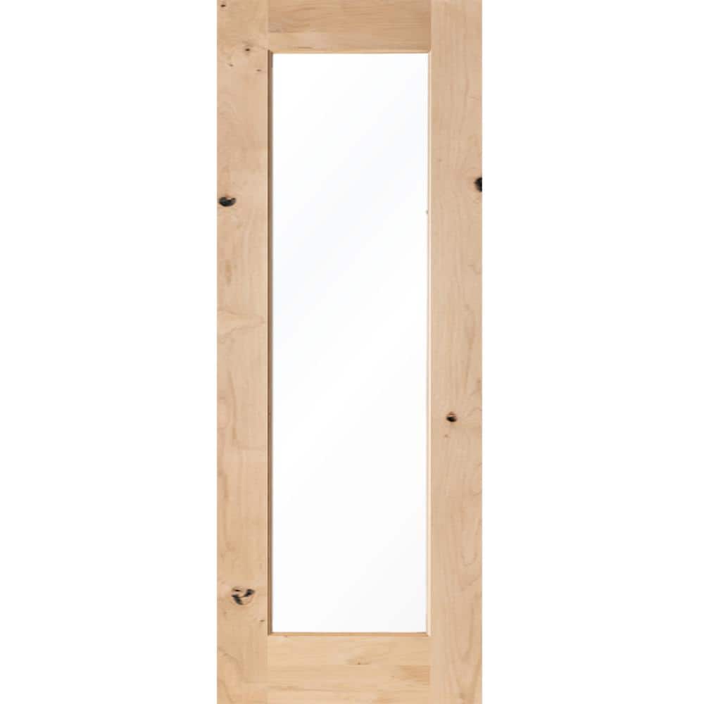 Krosswood Doors 36 in. x 96 in. Rustic Knotty Alder 1-Lite Wood ...