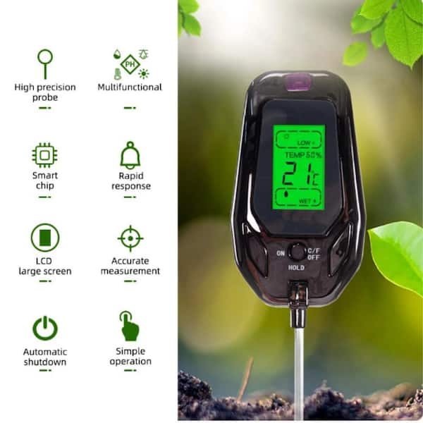 Misopily 5-in-1 Digital Soil Moisture Meter, Soil Tester, PH, Sunlight ...