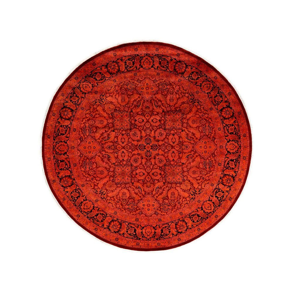 Chloe & Olivia Home Overdyed Red 8 ft. x 8 ft. Solid Wool Indoor Area ...