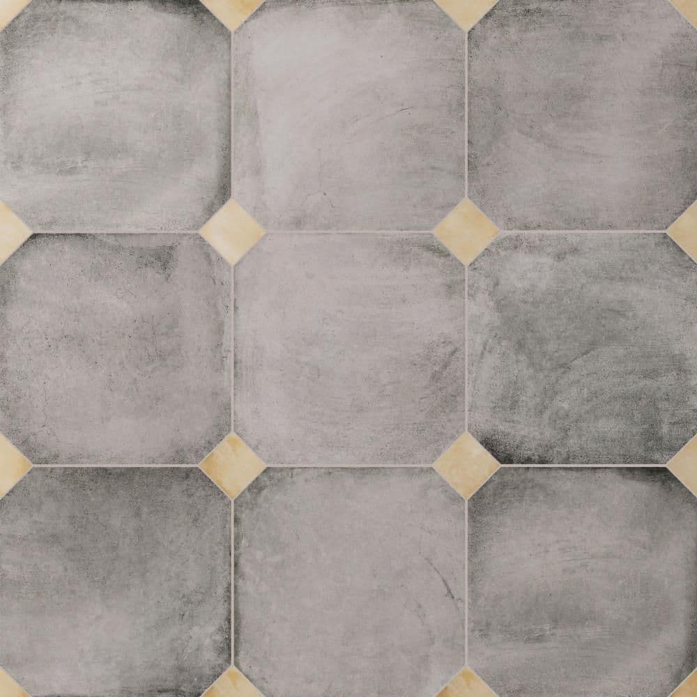 Merola Tile Laverton Octagon Gris with Taco Beige 8 in. x 8 in ...