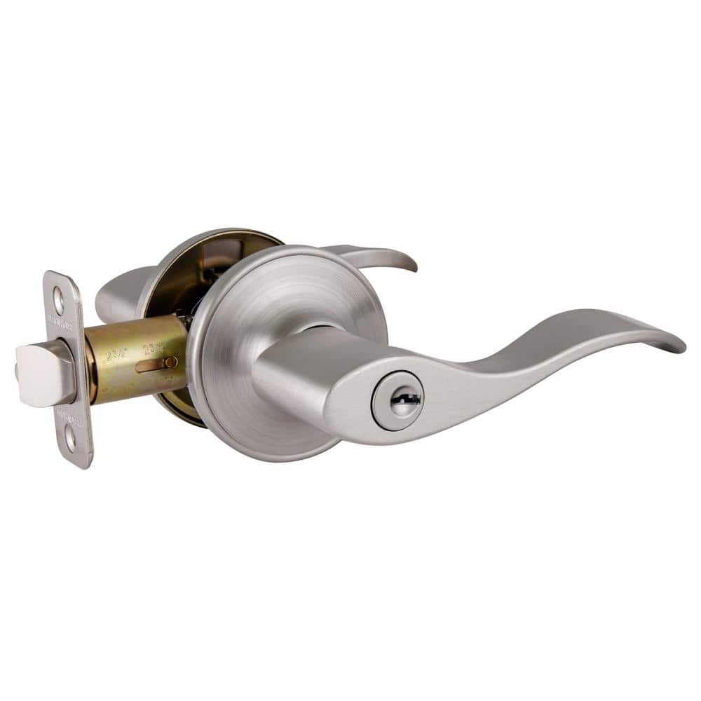Design House Springdale Satin Nickel Keyed Entry Door Handle with 2-Way ...