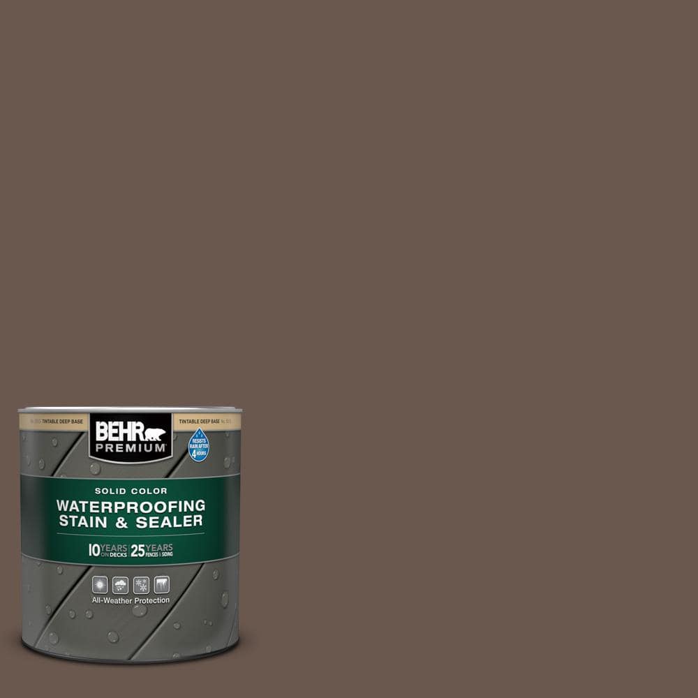 BEHR PREMIUM 1 qt. #PPU5-02 Aging Barrel Solid Color Waterproofing ...