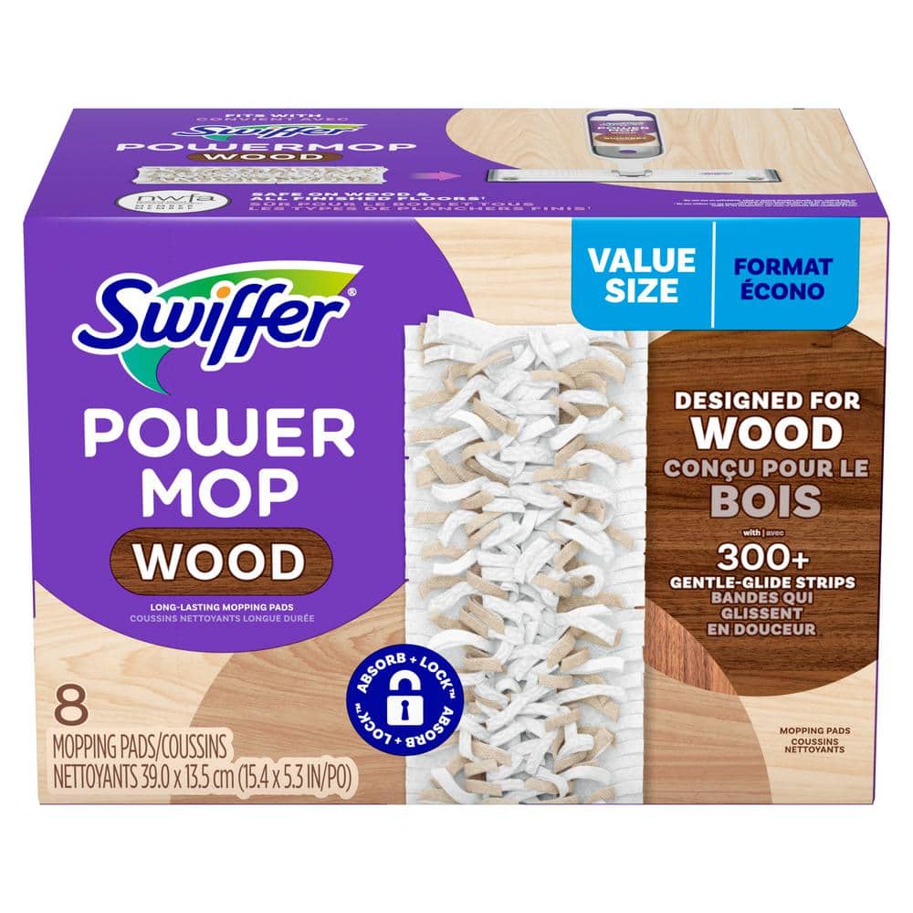 Swiffer Power Mop Wood Mopping Pad Refills (8-Count) 003077208191 - The Home Depot