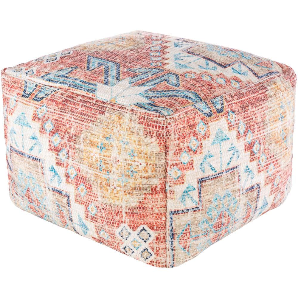 Livabliss Lowry Bright Red Accent Pouf S00161023026 - The Home Depot