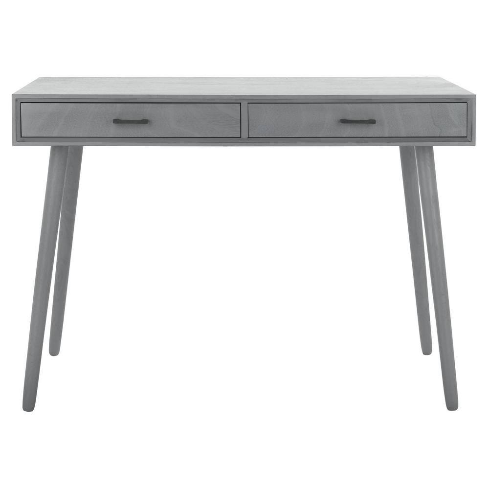 SAFAVIEH O'Dwyer 42 in. Rustic Gray Wood 2-Drawer Writing Desk DSK5708B ...