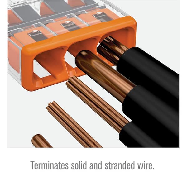 WAGO 2773 Series 3-Port Push-in Wire Connector for Junction Boxes ...