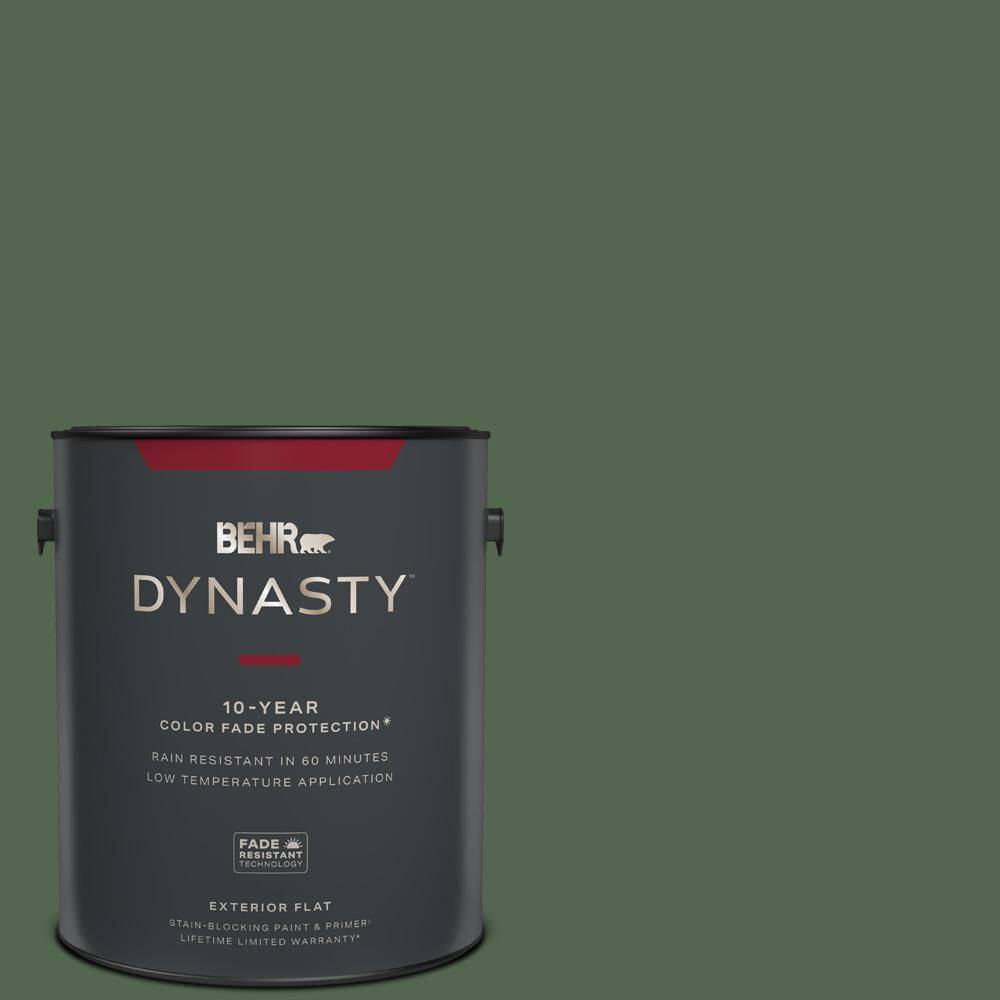 BEHR DYNASTY 1 gal. #S410-7 Equestrian Green Flat Exterior Stain ...
