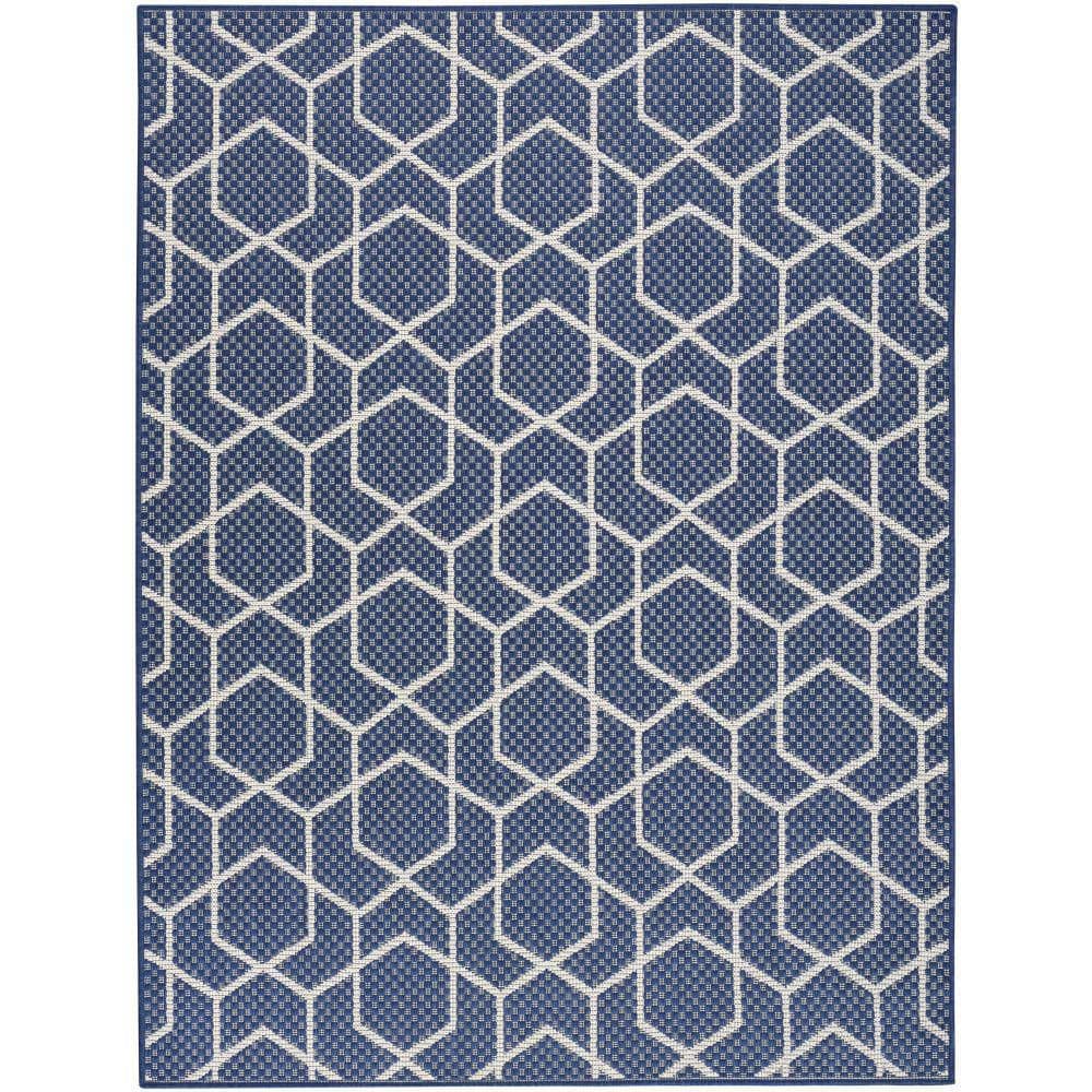 Nourison Horizon Navy 4 ft. x 6 ft. Indoor/Outdoor All-Over design ...