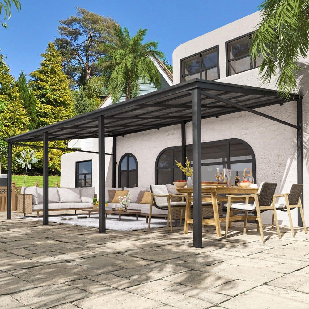 Reviews for VEIKOUS 12 ft. x 20 ft. Metal Patio Covers with Sloped Roof ...
