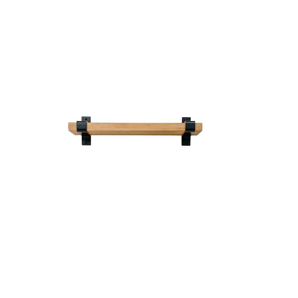 Del Hutson Designs Industrial Grace 6 in. x 24 in. x 6 in. Walnut Pine ...