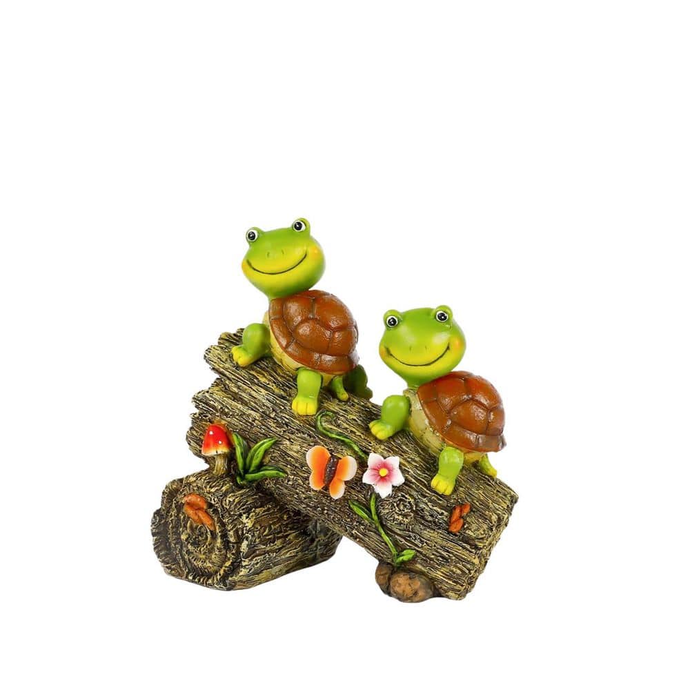 OGETFUUR Garden Turtle Figurines Outdoor Decorations, Solar Powered ...