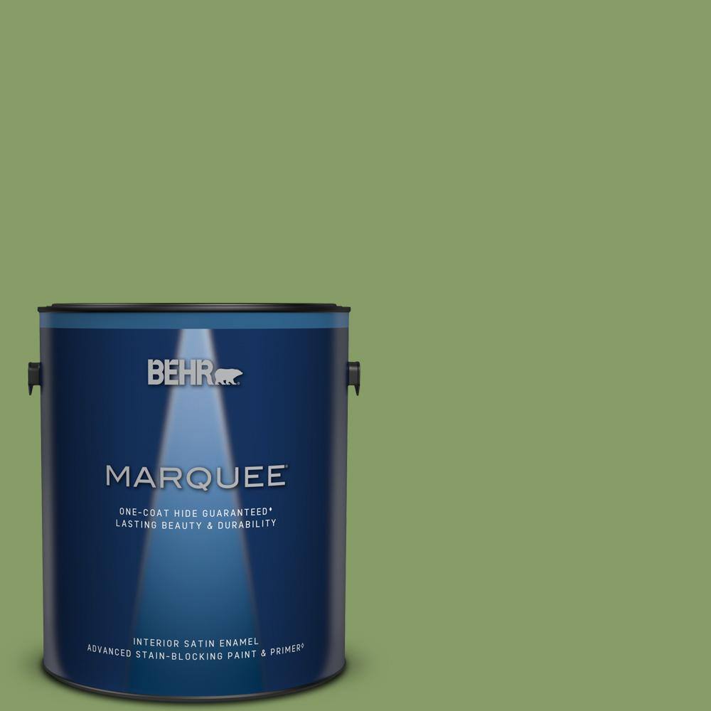 BEHR MARQUEE 1 gal. #M370-5 Agave Plant Satin Enamel Interior Paint ...