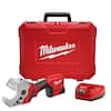 Milwaukee M12 12V Lithium-Ion Cordless PVC Shear Kit with One 1.5 Ah ...