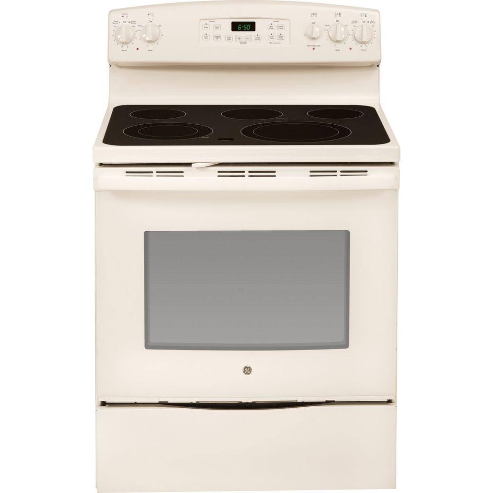 GE 5.3 cu. ft. Electric Range with Self-Cleaning Oven in Bisque ...