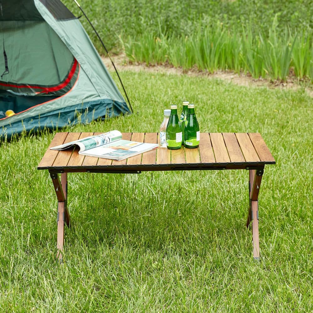 GOGEXX 37 in. W x 23 in. L x 18.5 in. H 1-Piece Folding Outdoor Table ...