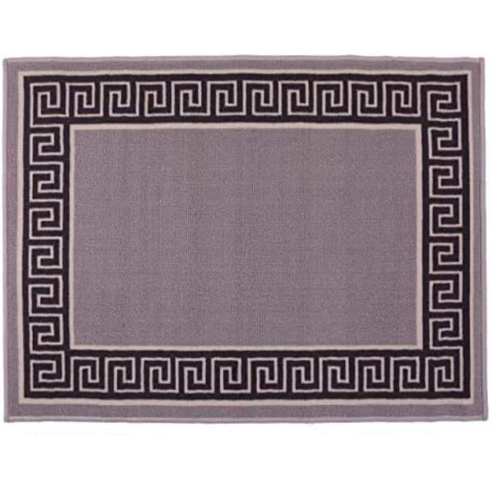 RugStylesOnline Doormat Greek Bordered Grey 26 in. x 36 in. Polyamide ...