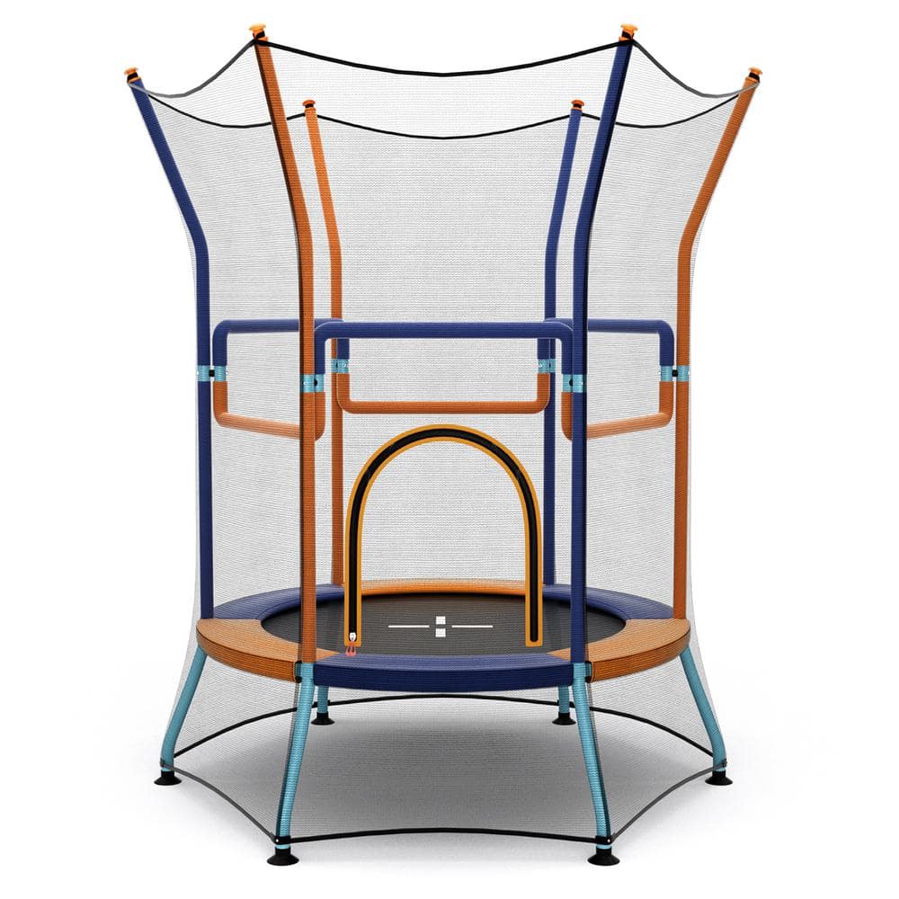 Gymax Kids Mini Trampoline with 59 in. Higher Enclosure Net Seamless ...