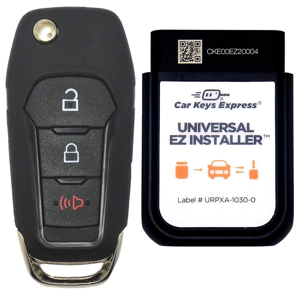 Car Keys Express Ford Simple Key-3 Button Flip Key Remote and Programmer with Lock, Unlock, and ...