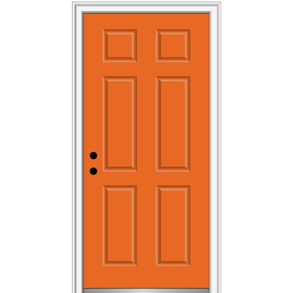 MMI Door 36 in. x 80 in. 6-Panel Right-Hand Inswing Classic Painted ...