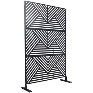6.3 ft. H x 4 ft. W Black Outdoor Privacy Screen Metal Decorative ...