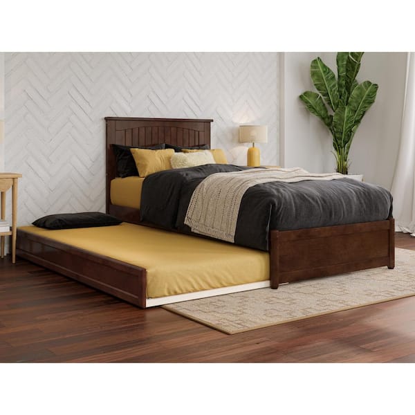 AFI Malta Walnut Brown Solid Wood Frame Twin XL Platform Bed with Panel ...