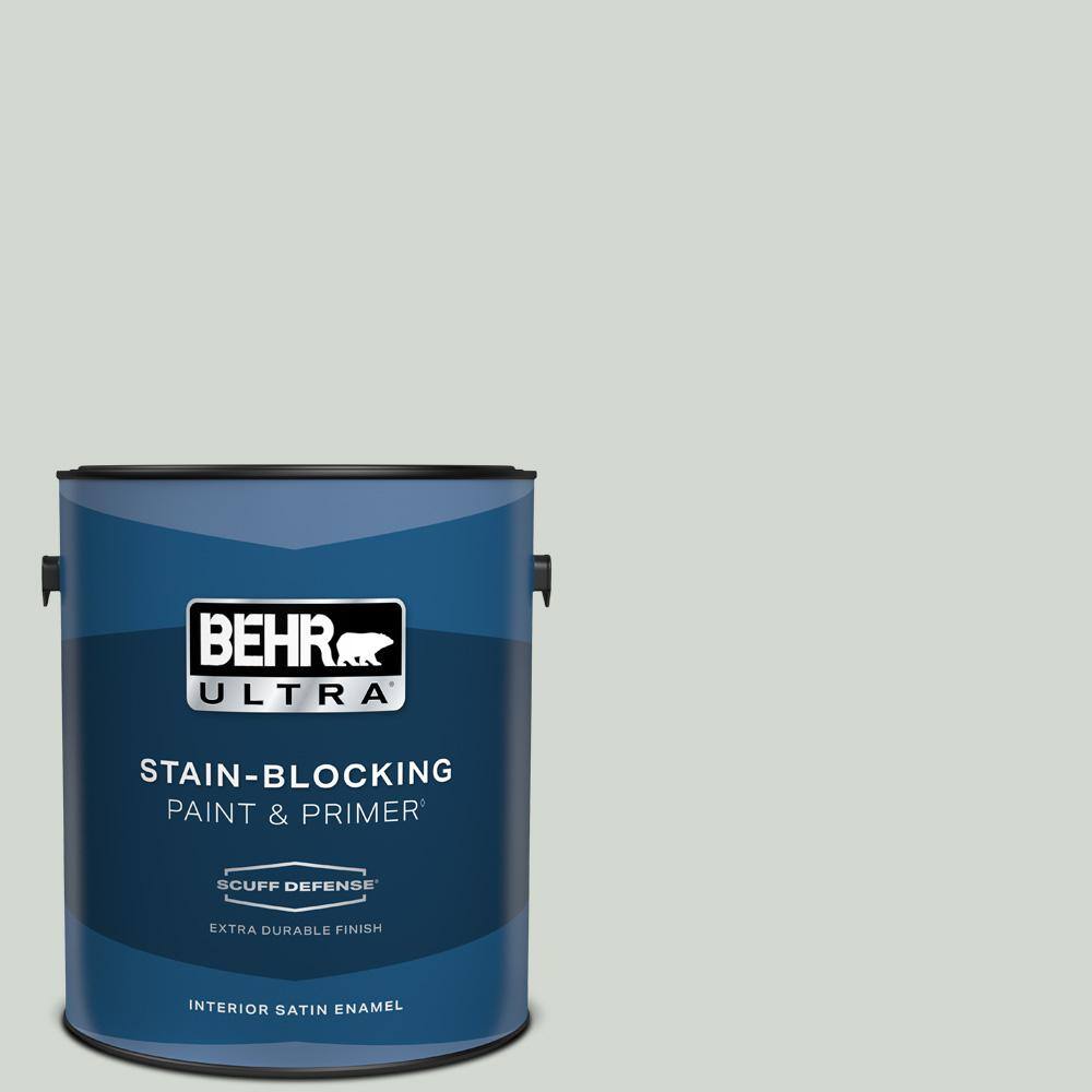 BEHR ULTRA 1 gal. #N410-2 Brook Green Extra Durable Satin Enamel ...