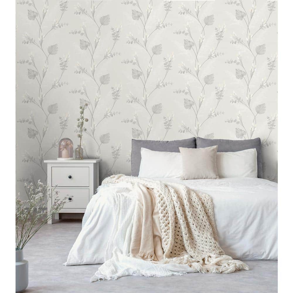 Walls Republic Dove Bunny Tails and Pampas Grass Print Non Woven Non ...