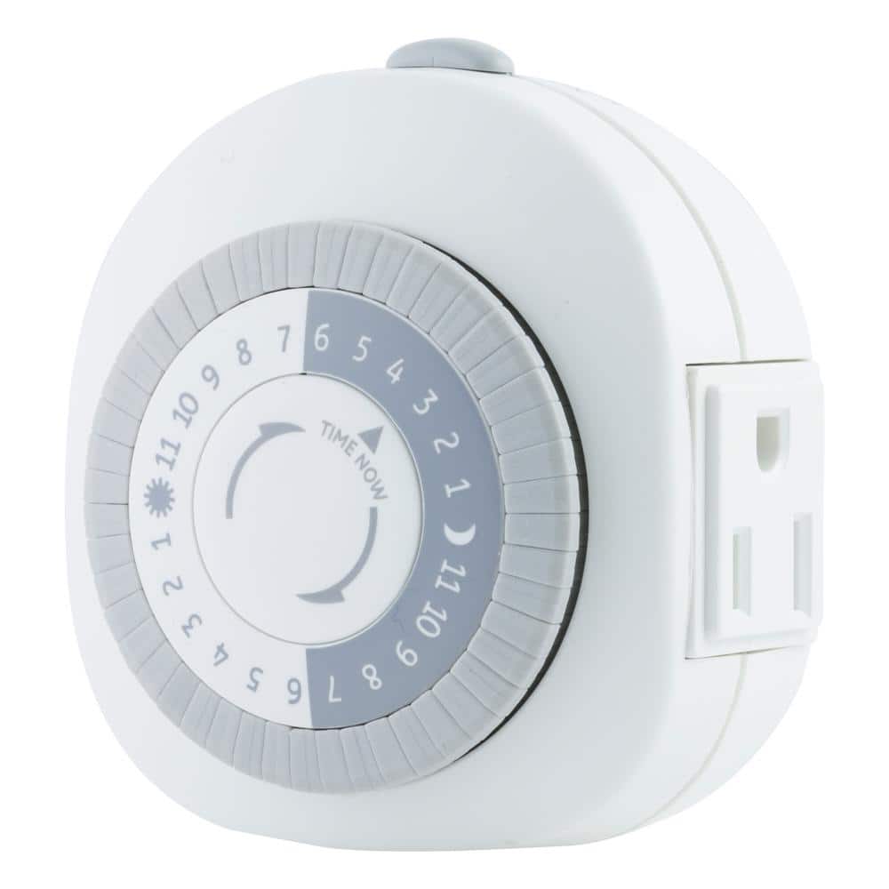 GE 24-Hour Indoor Plug-In 1-Outlet Timer 15153 - The Home Depot