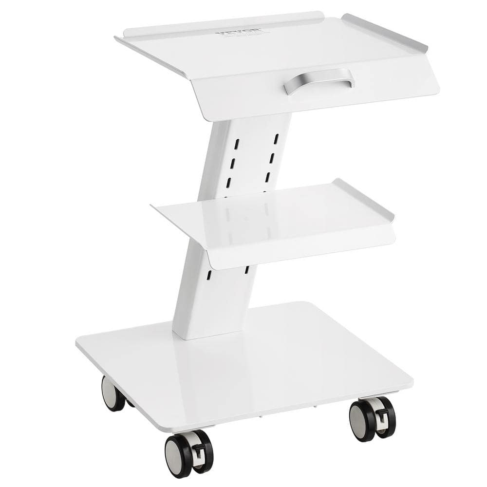 VEVOR Lab Trolley, 3-Layer Rolling Lab Cart, Metal Mobile Trolley ...