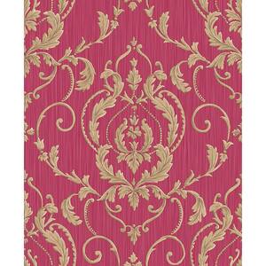 Ornamenta 2-Dark Beige/Greige Detailed Damask Non-Pasted Vinyl on Paper Material Wallpaper Roll ...