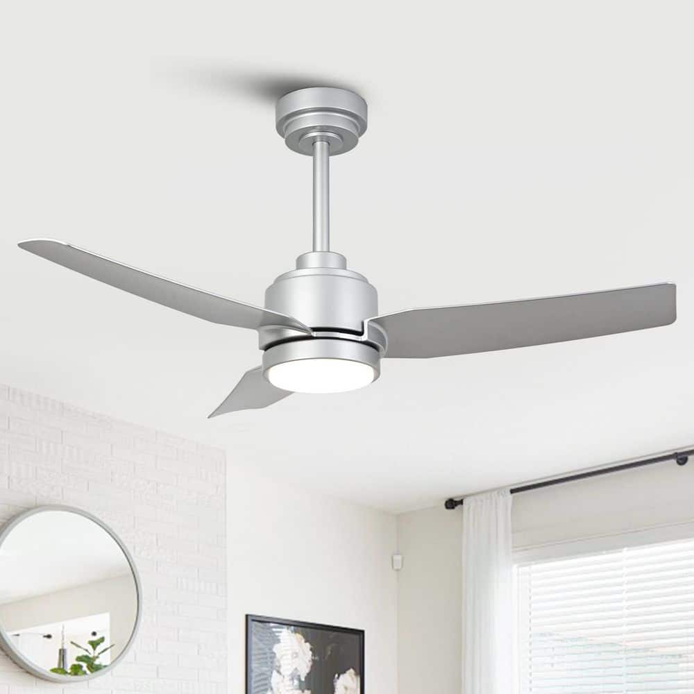 Vaczon 42 in. Indoor Integrated LED Silver Dimmable Ceiling Fan with ...