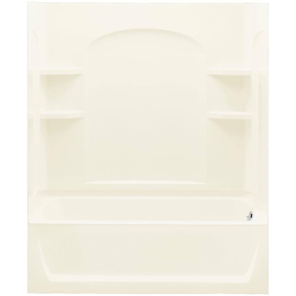 Ensemble 32 in. x 60 in. x 75-1/4 in. Bath and Shower Kit Right Drain ...