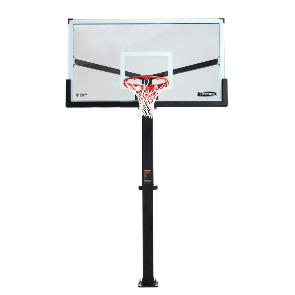 Lifetime Mammoth Bolt Down Basketball Hoop (72 in. Tempered Glass ...