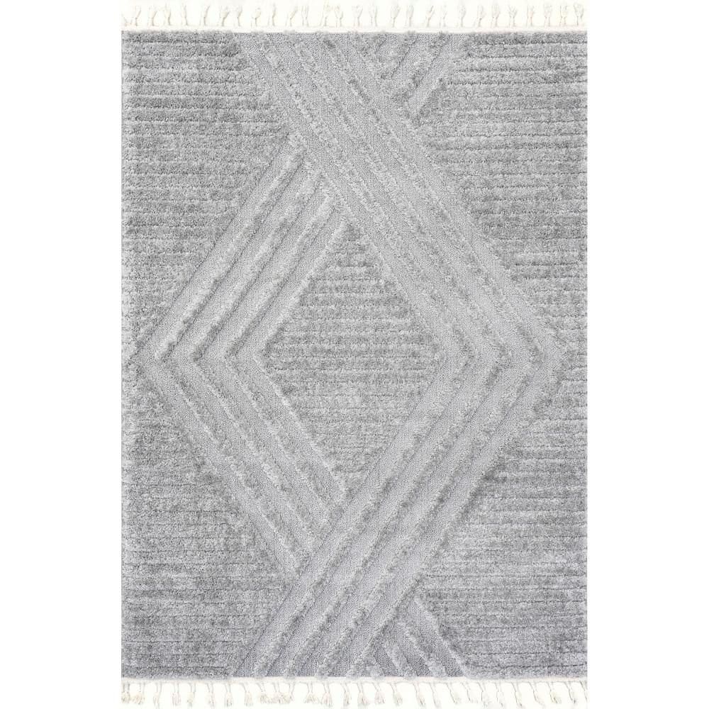 nuLOOM Ellie Traverse Shag Light Grey 12 ft. x 15 ft. Indoor Area Rug ...