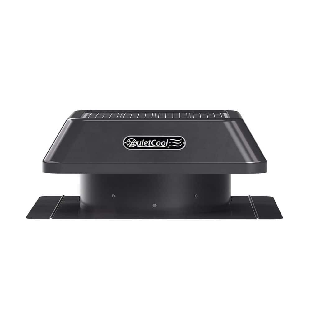 QuietCool 25 Watt Hybrid Solar/Electric Steel Powered Roof Mount Attic ...