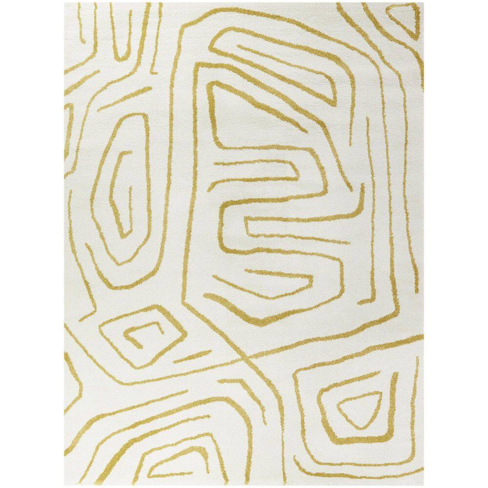 BALTA Pollock Cream/Gold 7 ft. 10 in. x 10 ft. Abstract Area Rug ...