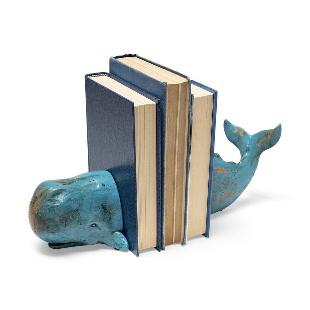 Mercana 5.0in High Blue Resin 'Langdon' Whale Bookends 57366 - The Home ...