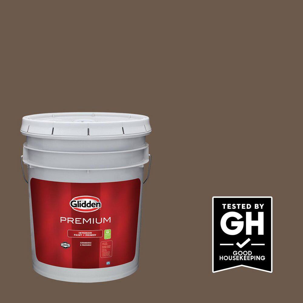 Glidden Premium 5-gal. PPG1077-7 Coffee House Semi-Gloss Interior Latex ...